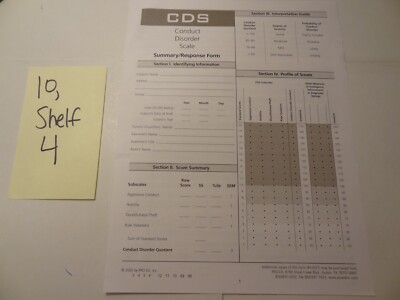 Pro-Ed CDS Conduct Disorder Scale Summary/Response Form | eBay