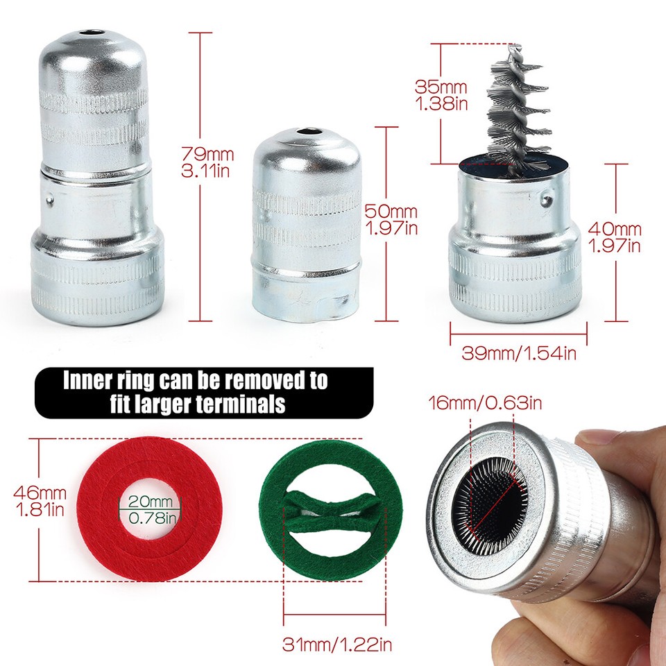 Car Battery Post Terminal Cleaner Dirt Corrosion Brush Hand Protector ...