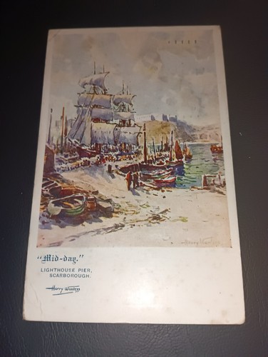 Artist Drawn, Lighthouse Pier & Tall Ship SCARBOROUGH, Yorkshire ...