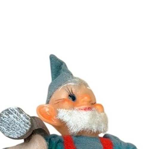 Vintage Elf Gnome Figurine Hammer Christmas Decor Bendable Sun Damage ...