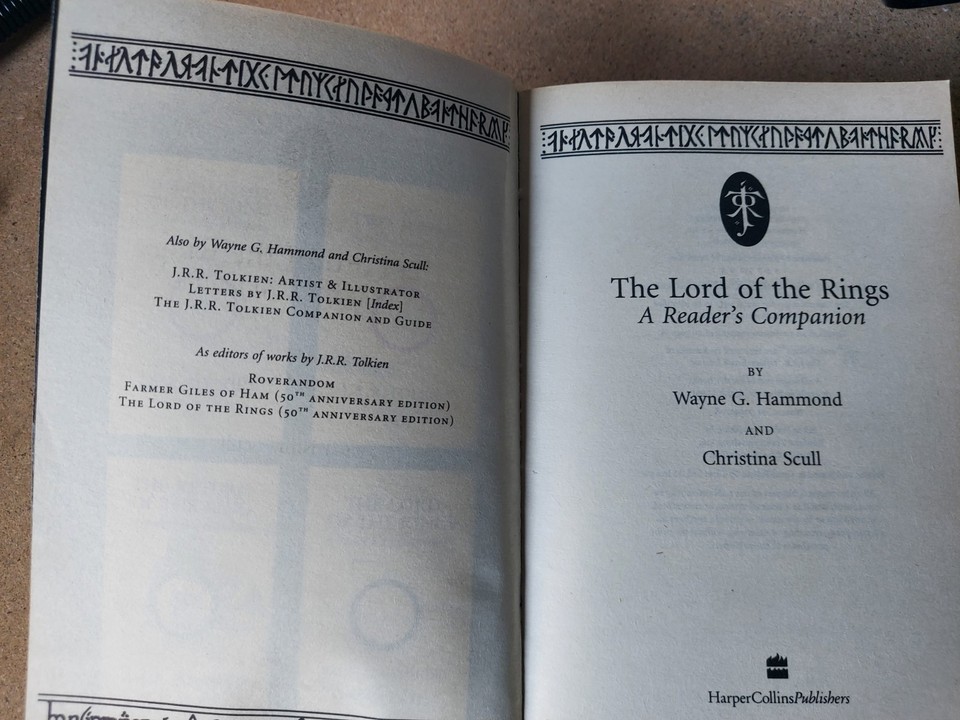 Lord Of The Rings Reader's Companion 2014 Paperback Wayne Hammond Scull ...