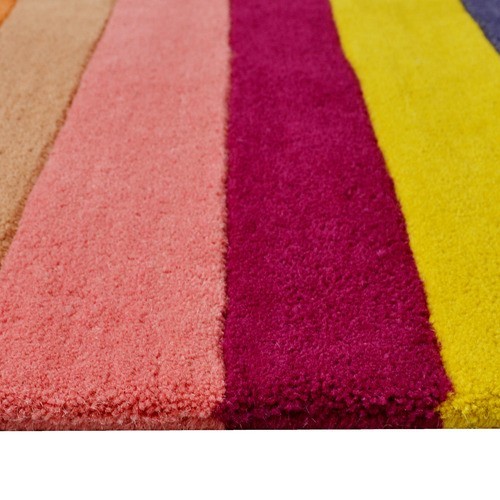 Hand Tufted Colorful Striped Wool Rug Modern Vibrant Multi Color Carpet ...