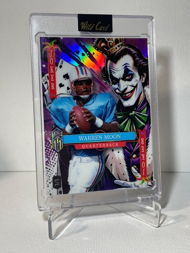 Warren Moon 2025 Wild Card Multi-Sport JOKER True 1/1 Foil Holo Oilers ...