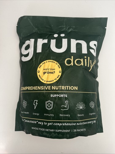 New Gruns Daily Green Gummies Digestive Health 20+ Vitamins, 28 packs ...