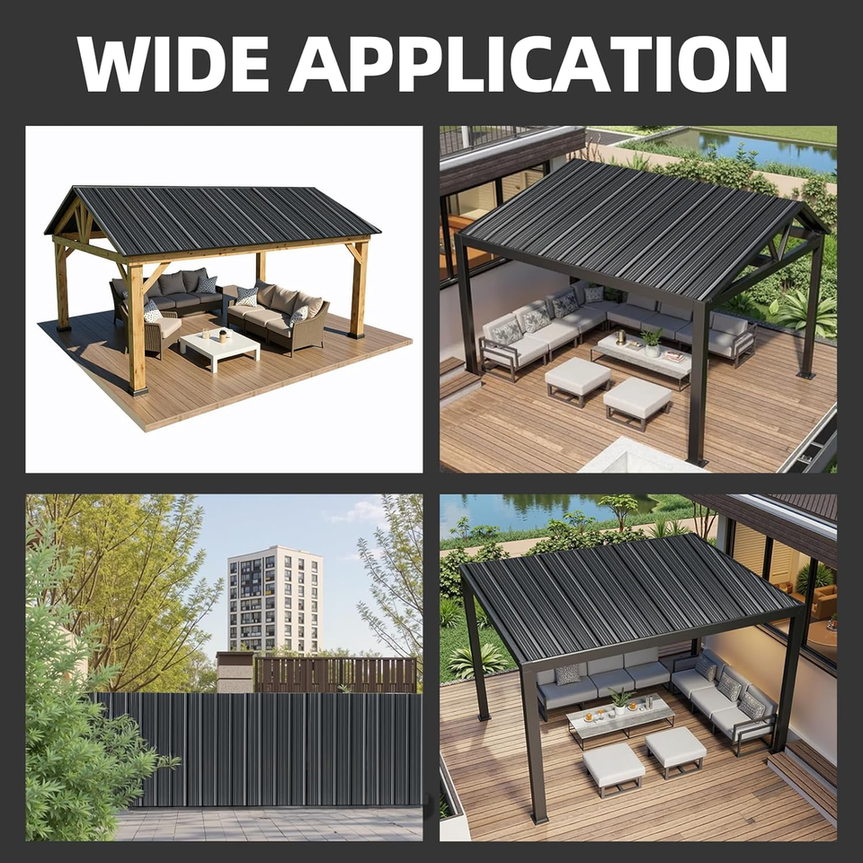 4 Pcs Metal Roofing Panels 45.2" X 17.72" Corrugated Galvanized Steel ...
