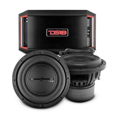 DS18 Bass Package - 2x Subwoofer 8" 1200W Max Power + Amplifier ...