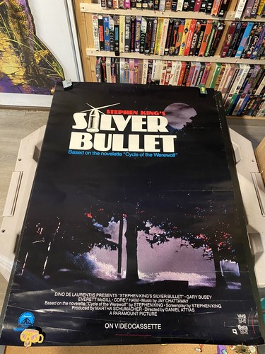 SILVER BULLET 23 X 32 ORIGINAL VIDEO STORE PROMO POSTER VHS Stephen ...