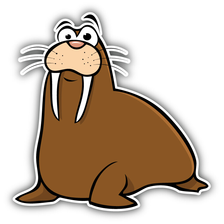 Cute Walrus Car Bumper Sticker Decal - "SIZES" | eBay