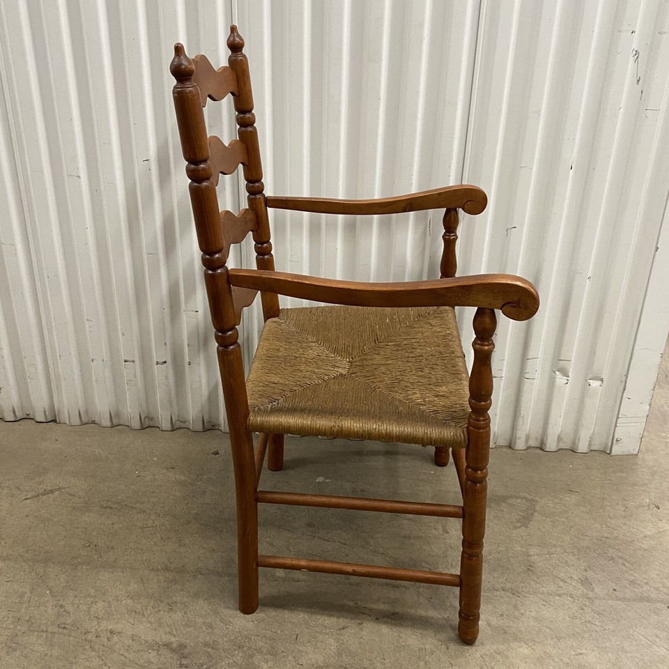 Tell City Ladder Back Chairs 8 Rush Seat Andover Dining 6 Side 2 Arm Chairs SHIP | eBay