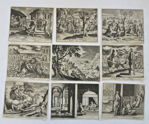 Greek Myths Adonis Myrrha Alcyone 17th Century Lot x 9 engraved prints ...