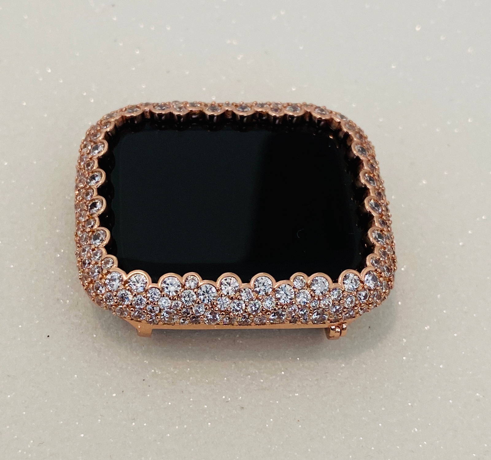 Rose Gold Apple Watch Cover Lab Diamond Bezel Iwatch Case 38mm-49mm ...