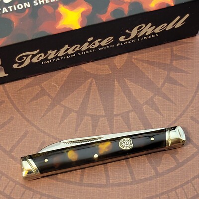 Rough Rider Knife RR2438 Single Blade Doctors Smooth Tortoise Shell ...