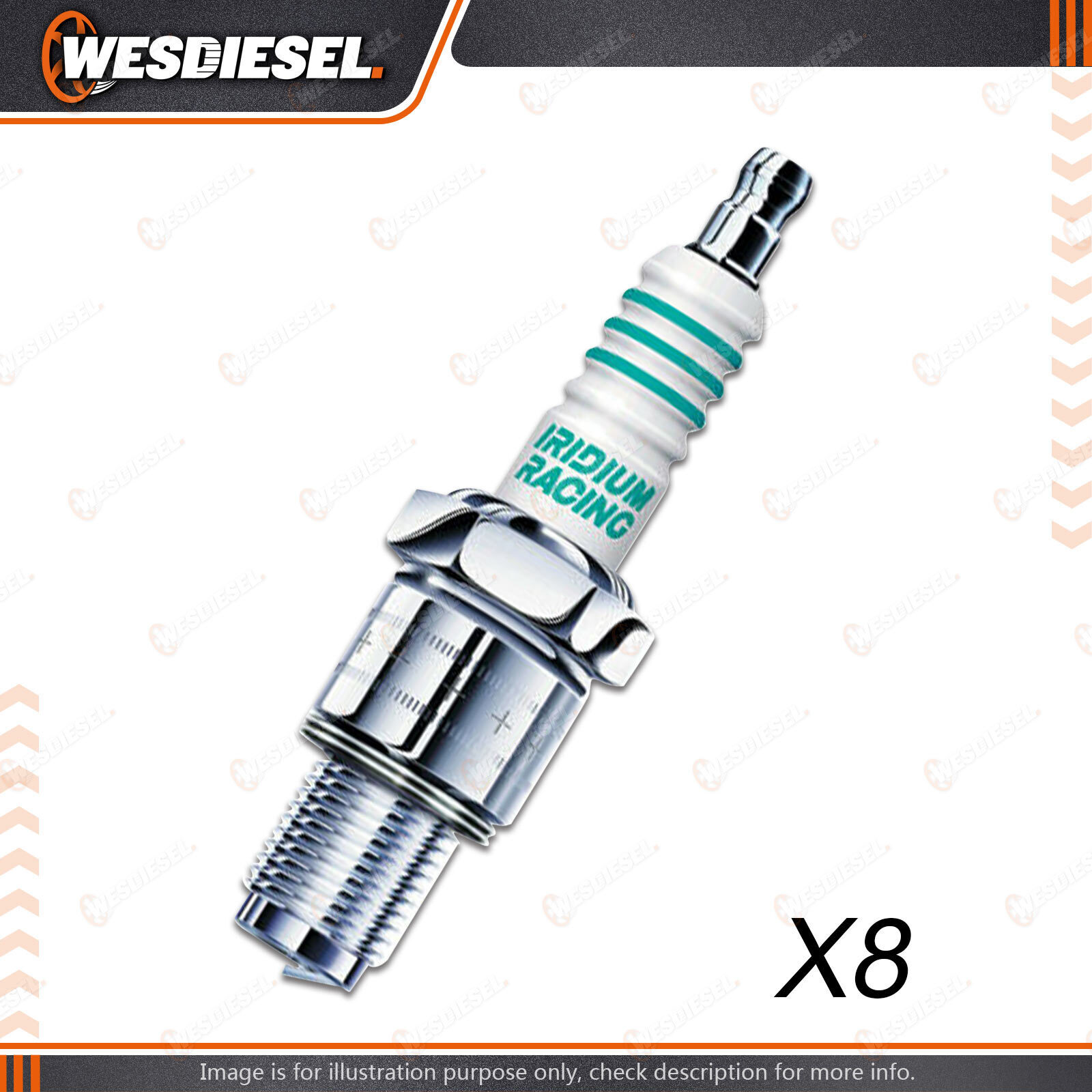 8 Pcs Denso Racing Spark Plugs Reference NGK 2809 5009 R7440B-10T RE9BT ...