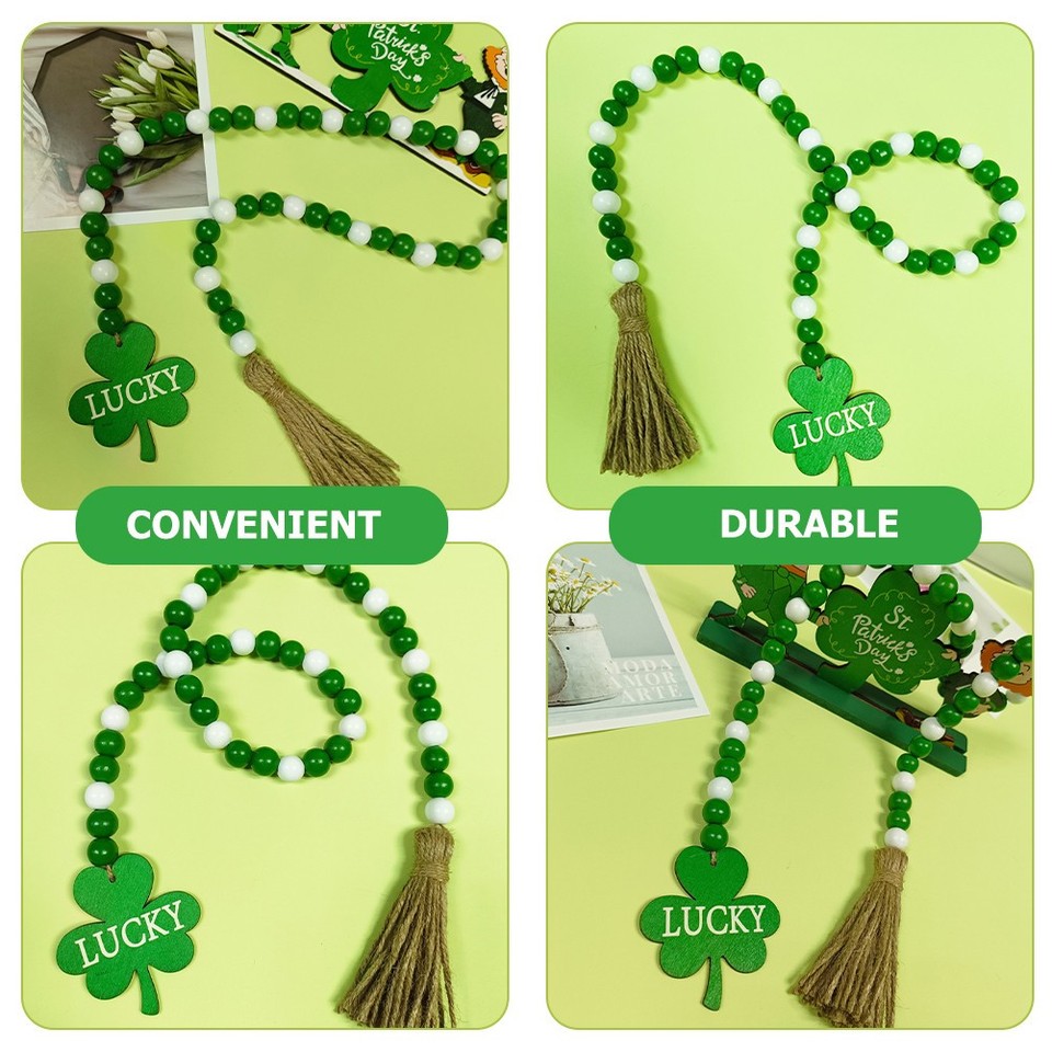 Tassel Bead String Wood Bead Tassel Beads String String St Patrick's ...