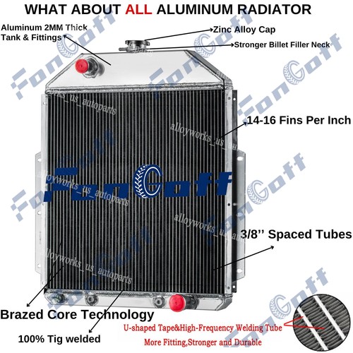 Aluminum 3 Rows Radiator For Ford F1 F2 F3 Pickup Chevy V8 Config 1942 ...