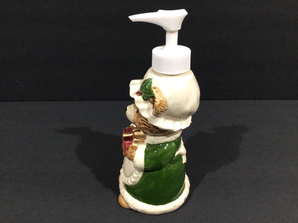 Otagiri Japan Hand Painted Ceramic Hand Soap Dispenser Christmas Bear ...