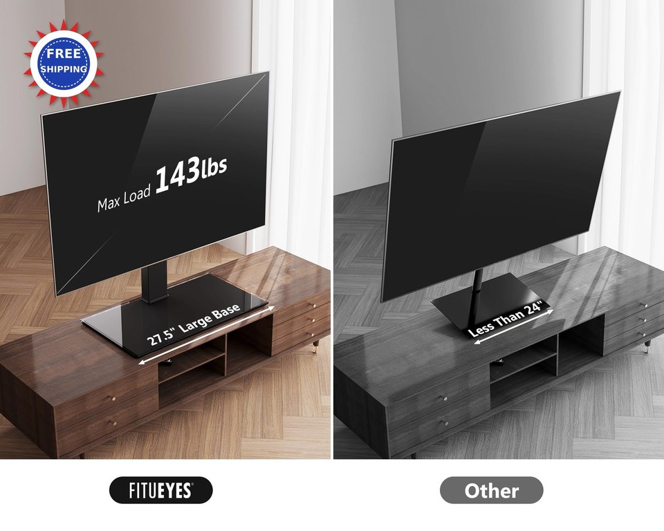 TV Stand Universal 50-85 Inch Flat Screens 143 lbs Height Adjustable ...