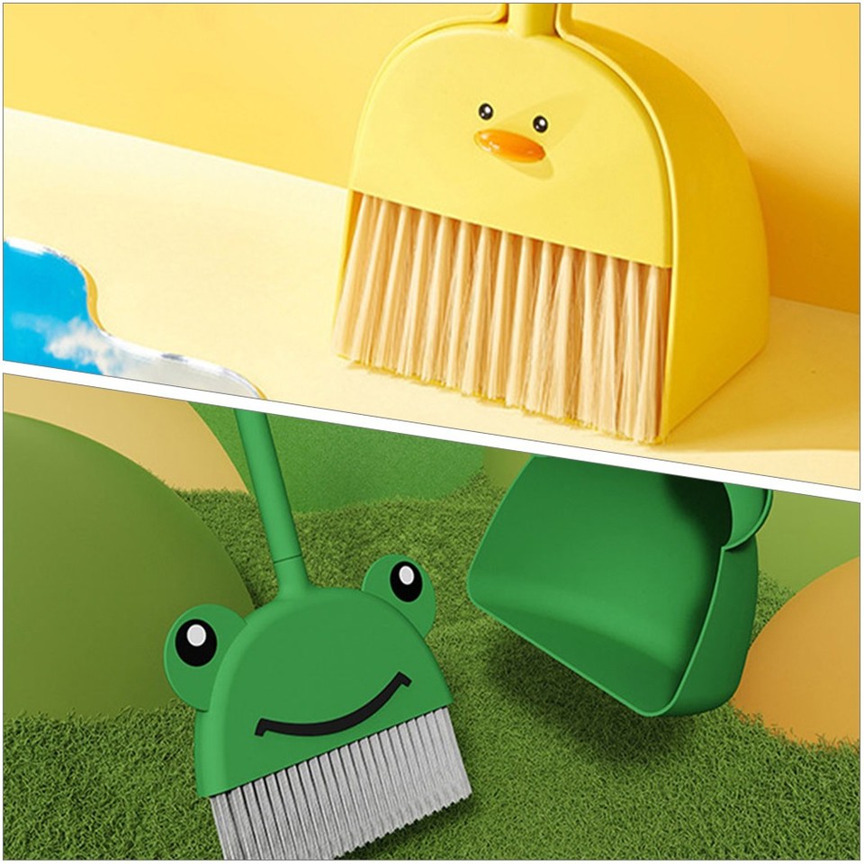 2Pcs Cartoon Small Broom Pretend Play Cleaning Tool Household Broom ...