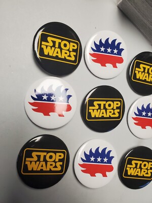 Libertarian Party Porcupine Button - 6 PACK LOT STOP WARS 2" POLITICAL ...