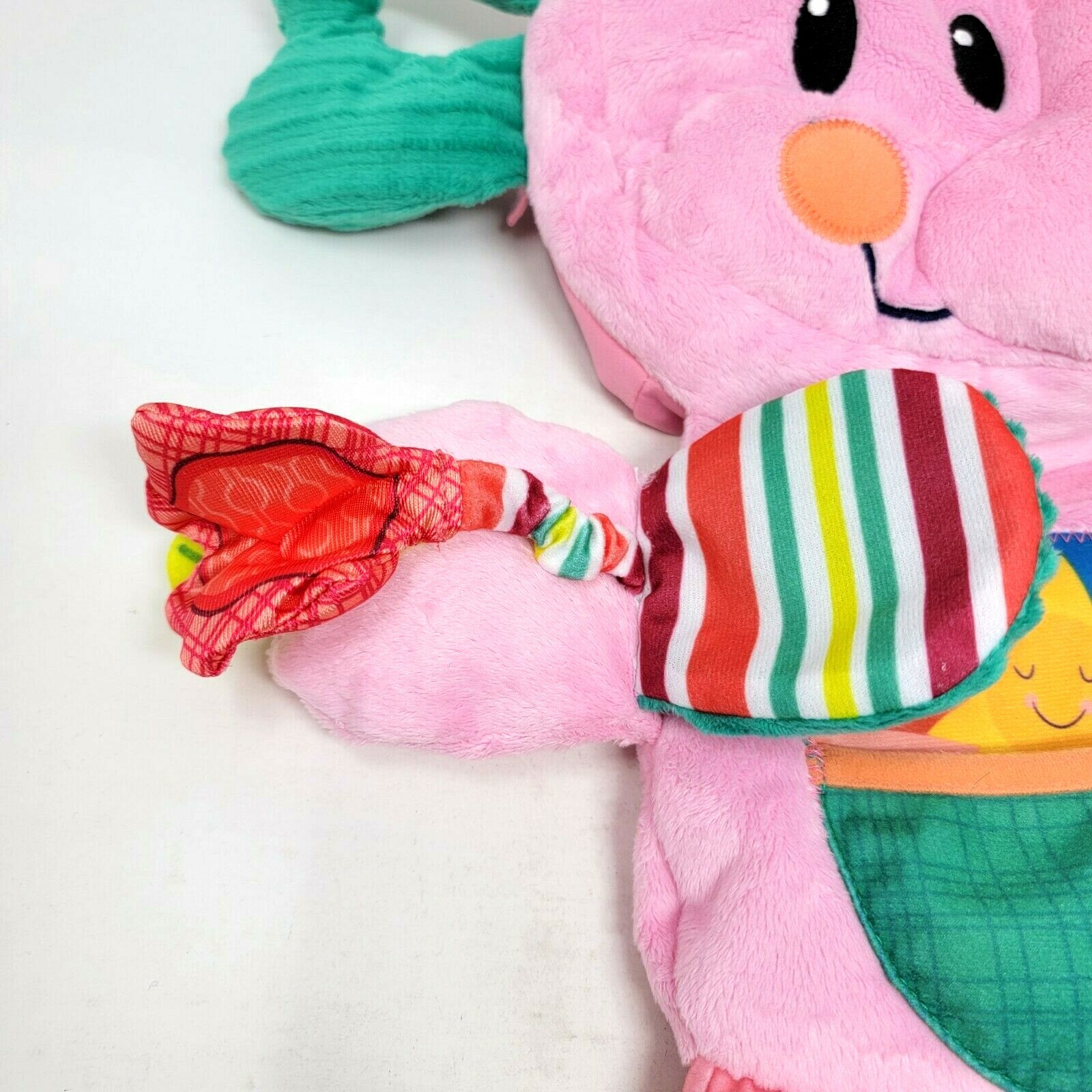 Playskool Fold ‘n Go Elephant Stuffed Animal Tummy Time Pink Baby Child ...