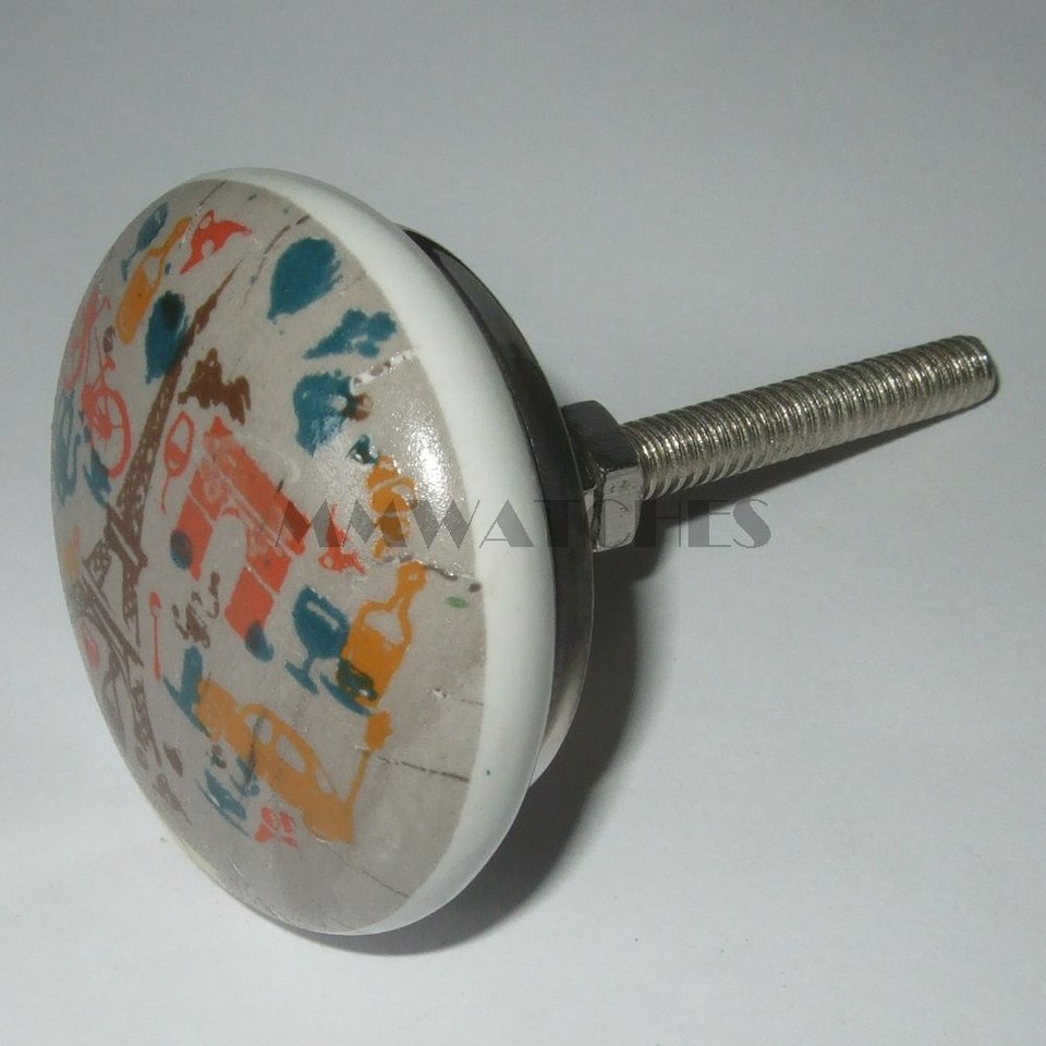 FRENCH SHABBY CHIC STYLE PARIS FRANCE CERAMIC CUPBOARD DOOR KNOBS ...
