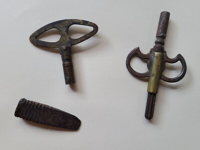 antique clock keys lot, grandfather clock winding key, vintage keys ...