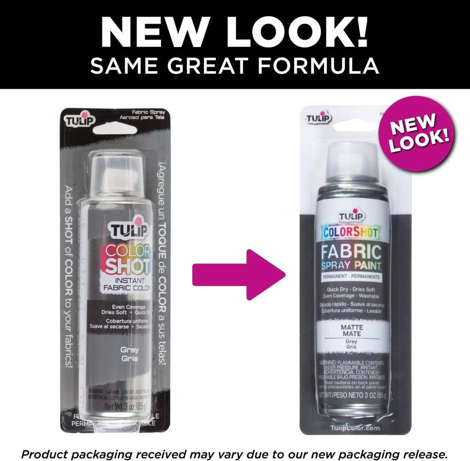 Tulip Color Shot Instant Fabric Spray Paint, 3 oz Black, Select Your ...