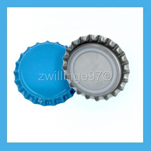 Set of 50 TURQUOISE POOL Blank Single Sided Colored BOTTLE CAPS Crowns ...