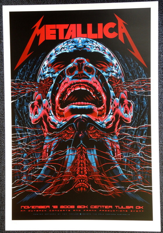 METALLICA - 2008 - TULSA - KEN TAYLOR - POSTER - LARS ULRICH - JAMES ...