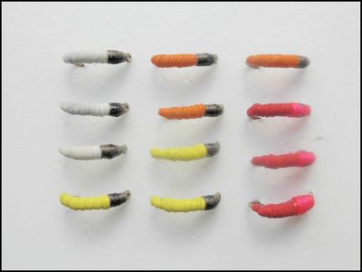 Maggot Fishing Flies, 12 Pack Mixed Colours, Size 10 Freshwater Fly ...