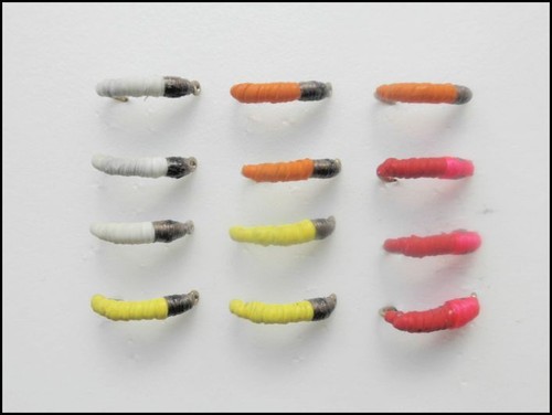 Maggot Fishing Flies, 12 Pack Mixed Colours, Size 10 Freshwater Fly ...