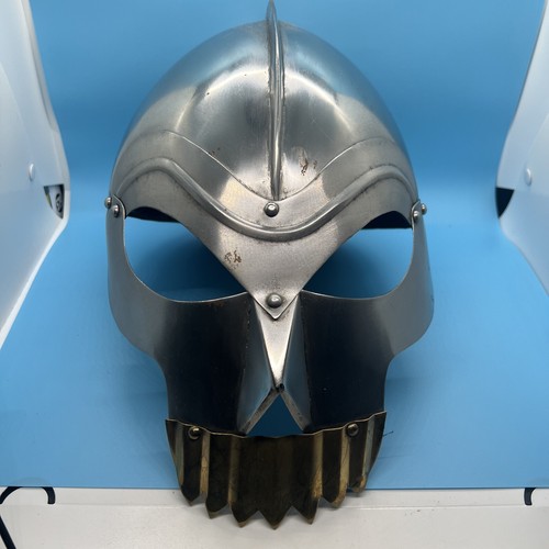Medieval Visor Skull Armor Helmet Replica LARP Brass Teeth | eBay