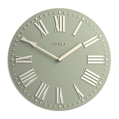 Jones® Strand convex wall clock 30cm green classic roman dial open face ...