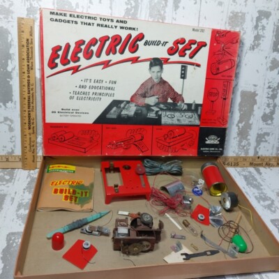 Electric Build it Set Model 203 Electric Game Co. RARE Red Box Parts ...