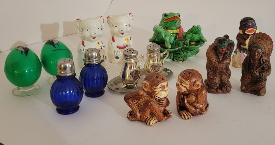 1947 Salt & Pepper Shakers Native American Chief, Squaw & Papoose ...