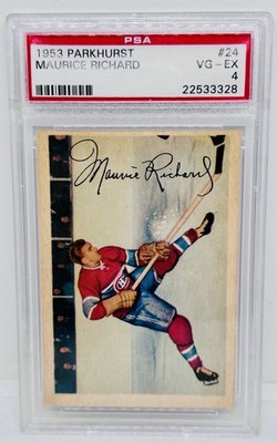 1953-54 Parkhurst MAURICE “ROCKET” RICHARD Montreal Canadiens HOF #24 ...