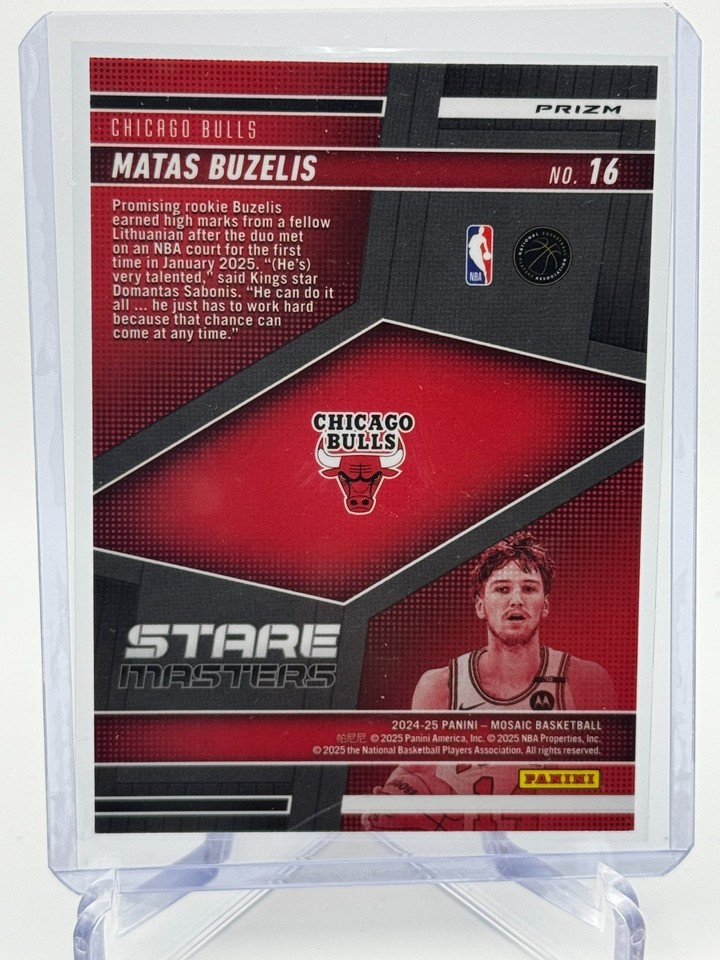 2024-25 Panini Mosaic - Stare Masters Matas Buzelis #16 Silver Prizm | eBay