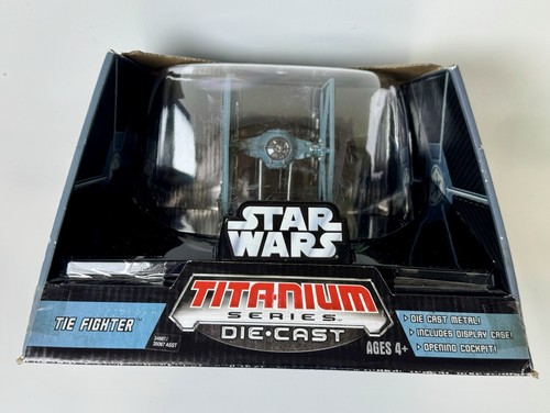 Star Wars Titanium Series Die-Cast TIE Fighter w Display Case Micro ...