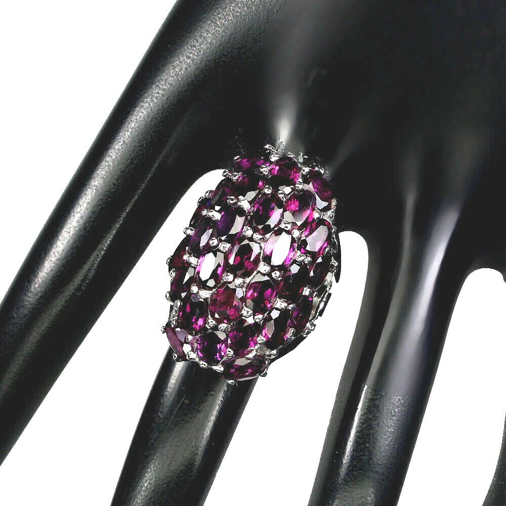 SHOLA Echt Natürlicher Umbalith (Rhodolith) Ring Gr.18 Sterlingsilber ...