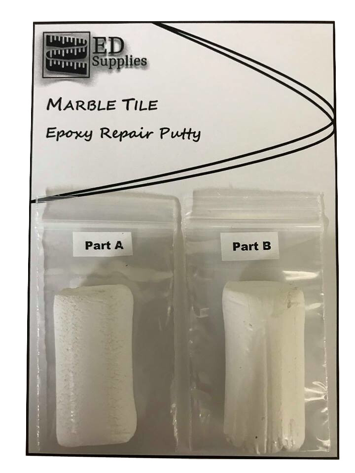 38G White. Floor & Wall Marble Tile Epoxy Repair Putty - Chips, Cracks ...