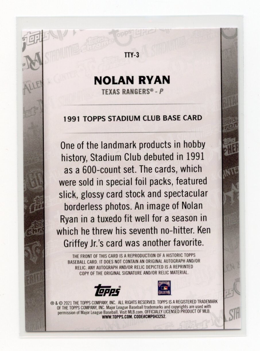 2021 Topps - Topps Through the Years #TTY-3 Nolan Ryan for sale online ...