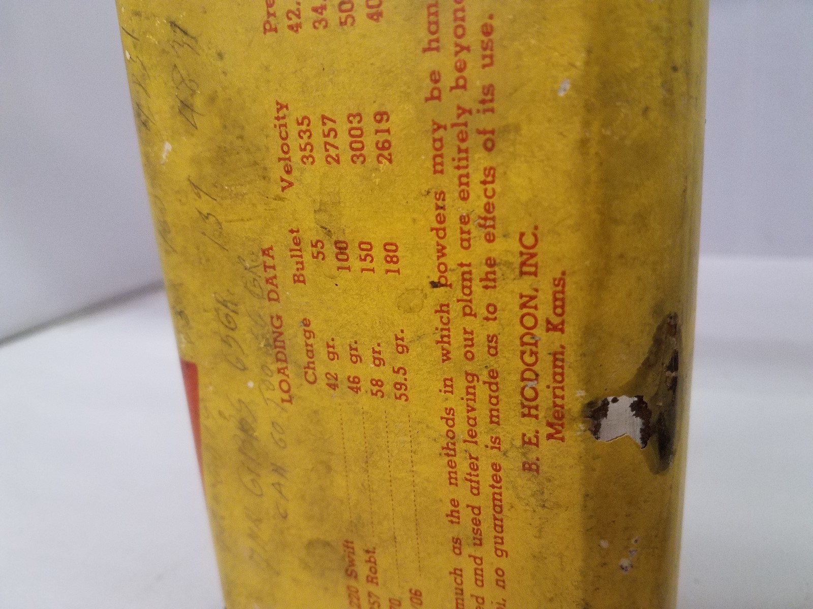 VINTAGE ADVERTISING HODGDON'S RIFLE POWDER 4831 1 QUART RECTANGULAR TIN ...