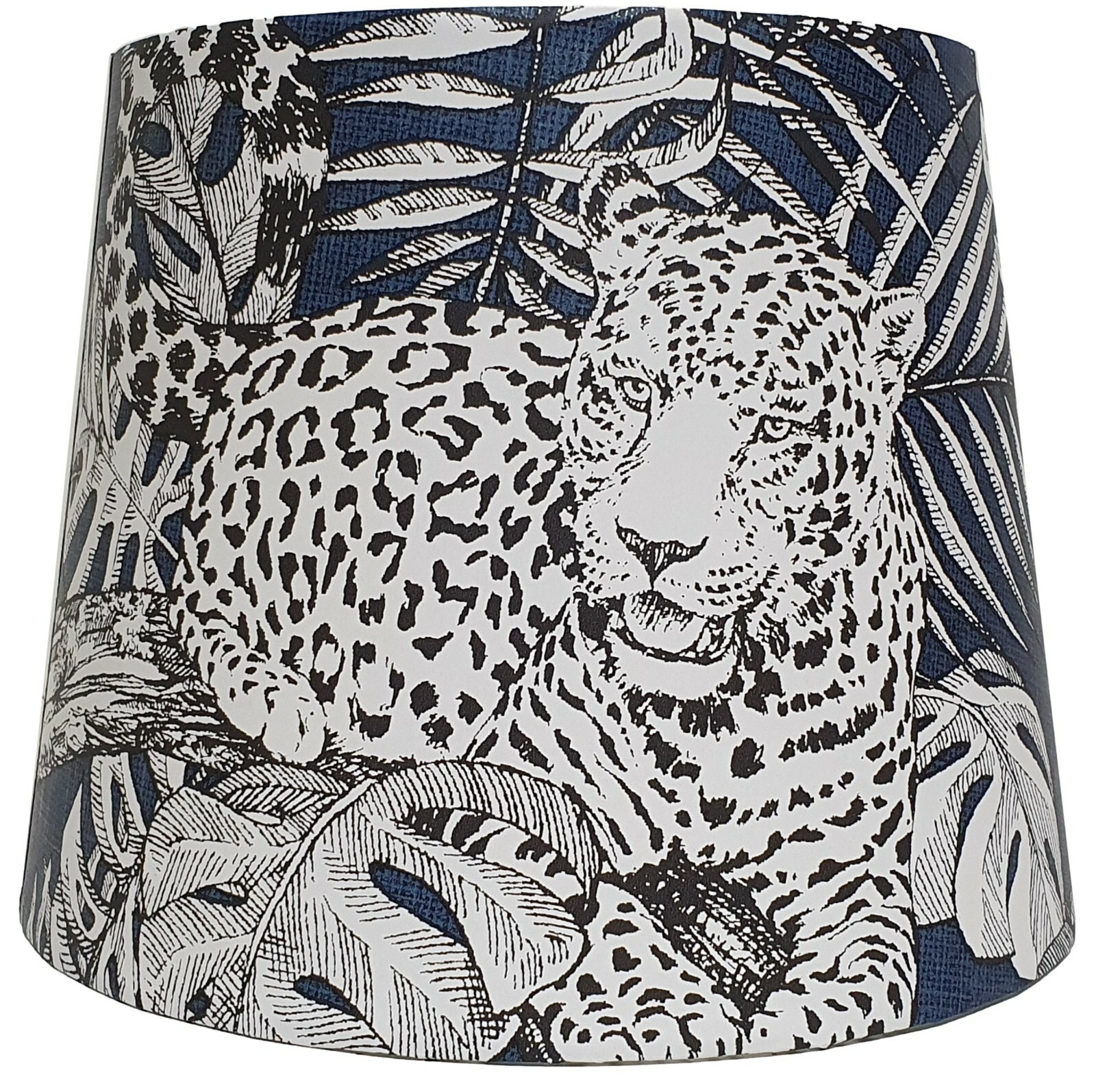 Leopard Lampshade Ceiling Light Shade Navy Tropical Jungle Animals ...