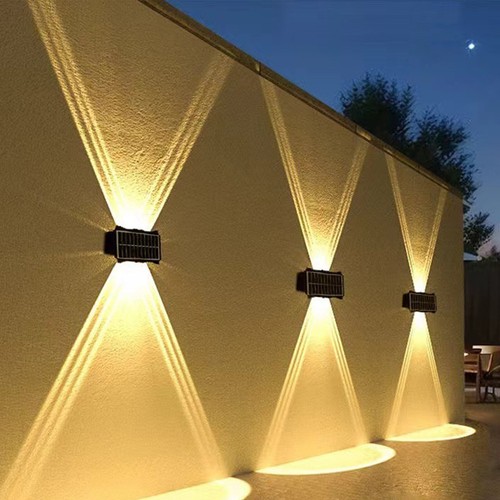 Multi-colored Outdoor Solar Wall Lamp Spotlights Fixable Colors 4× Lamp ...