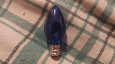 Two C7 Blue Clear Twinkle Bulbs . blinking Light | eBay