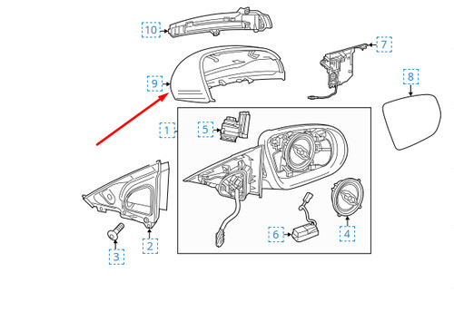 NEW MERCEDES-BENZ C-CLASS W205 RIGHT MIRROR COVER A09981150009775 LHD ...