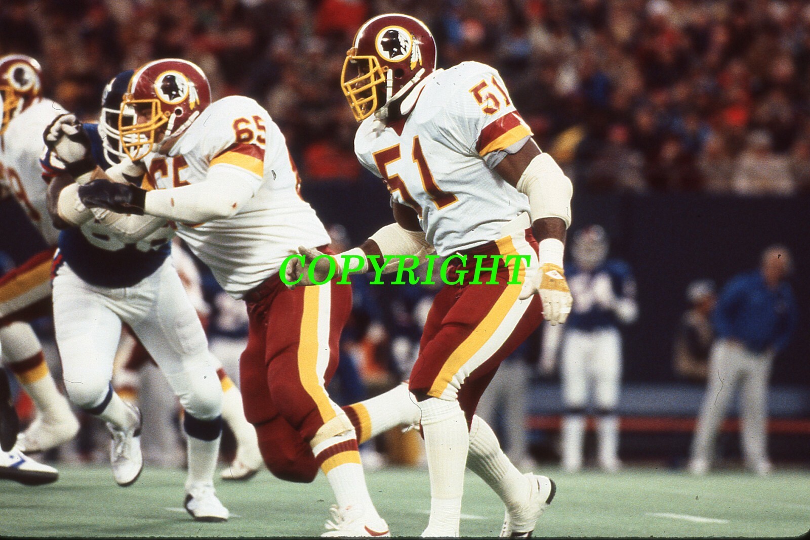 MONTE COLEMAN - WASHINGTON REDSKINS - Vintage 35mm Football Slide 2.19a ...