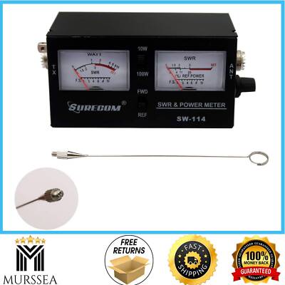 SW-114 SWR RF Field Strength Test Meter SO-239 UHF Connector for CB ...