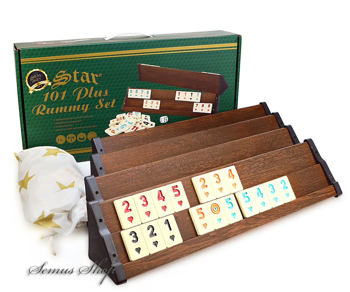 101 Plus Rummy Set Turkish Tile Game PVC Star Okey Preminium Quality ...