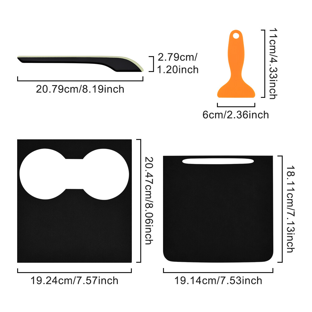 Scratch Resistant Center Consoles Wrap Kit Anti Fade Fit for Tesla ...